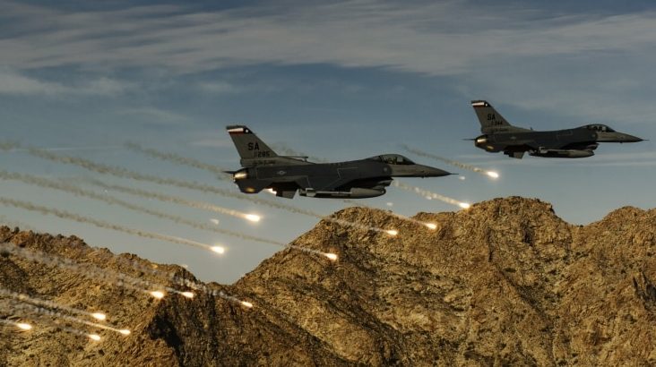 F-16 fighter jet shoots flares, intercepts unauthorized aircraft over ...