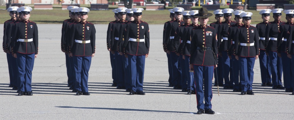 Company Of Female Marines Are First To Graduate In New Dress Blues