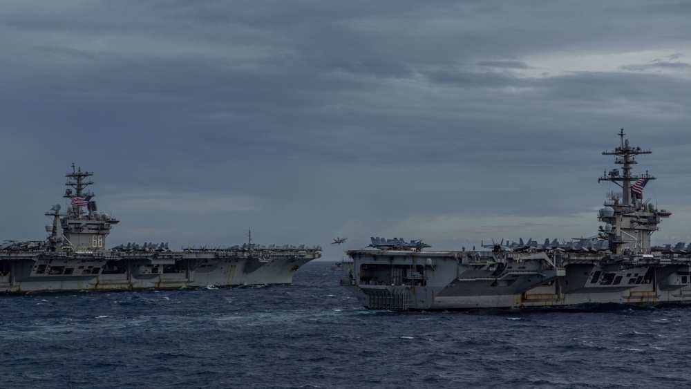 Rare Pics: 2 US aircraft carrier strike groups join forces right on China's doorstep | American ...