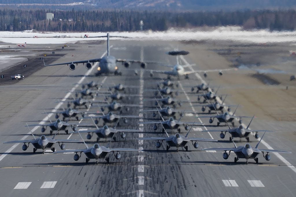 VIDEO: Air Force shows off F-22 fleet during 'elephant walk'