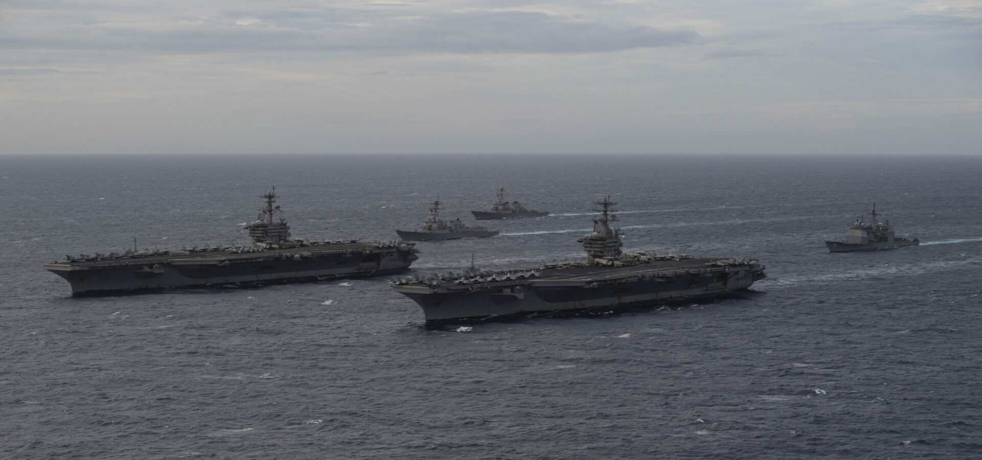 Rare Pics: 2 US aircraft carrier strike groups join forces right on ...