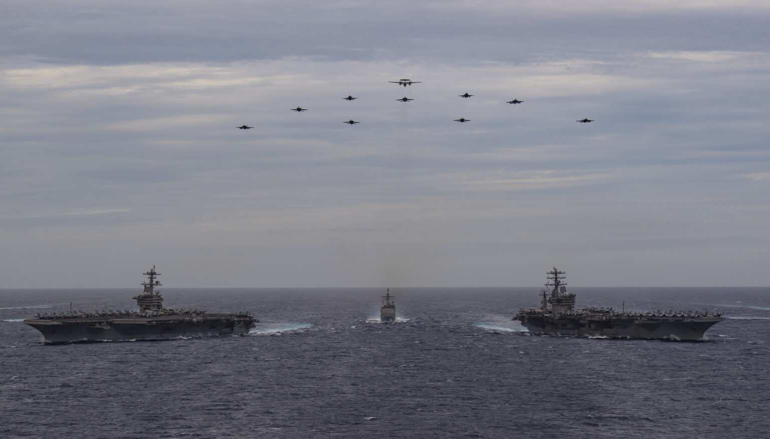Rare Pics: 2 US aircraft carrier strike groups join forces right on China's doorstep | American ...
