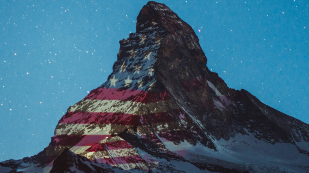 PIC: Switzerland projects American flag onto iconic mountain