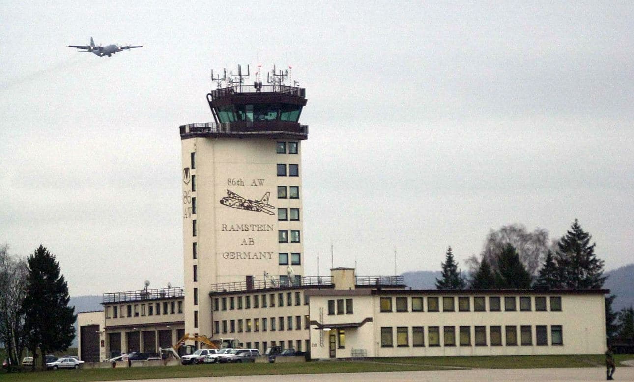 Protesters outside gate demand Ramstein Air Base's closure | American ...