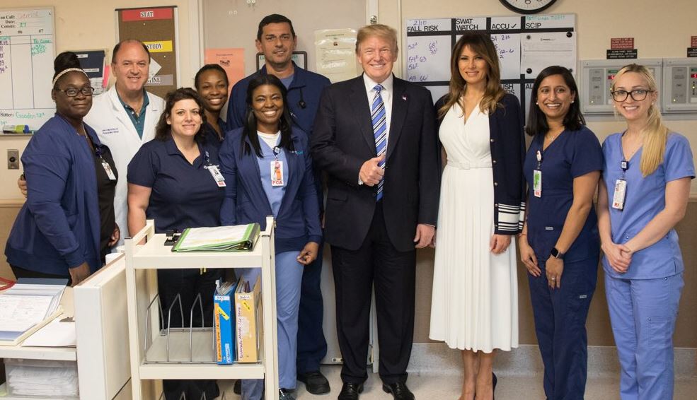 Donald Trump visits shooting survivors at hospital | American Military News