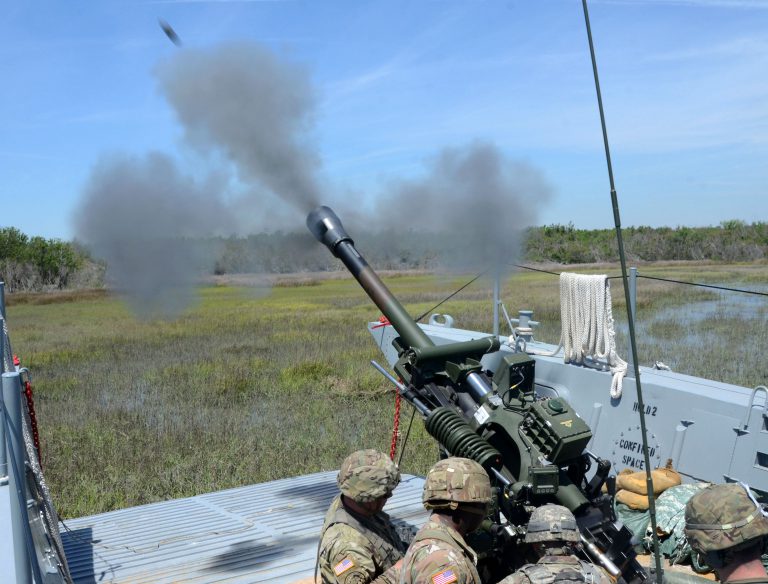 Artillery booms from Army landing craft for first time in decades ...