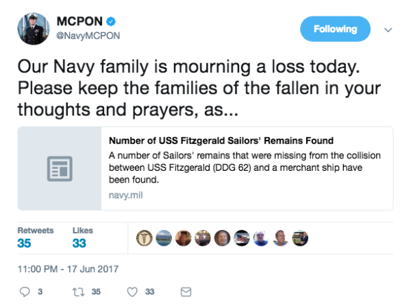 Missing sailors from the USS Fitzgerald collision found dead inside ...