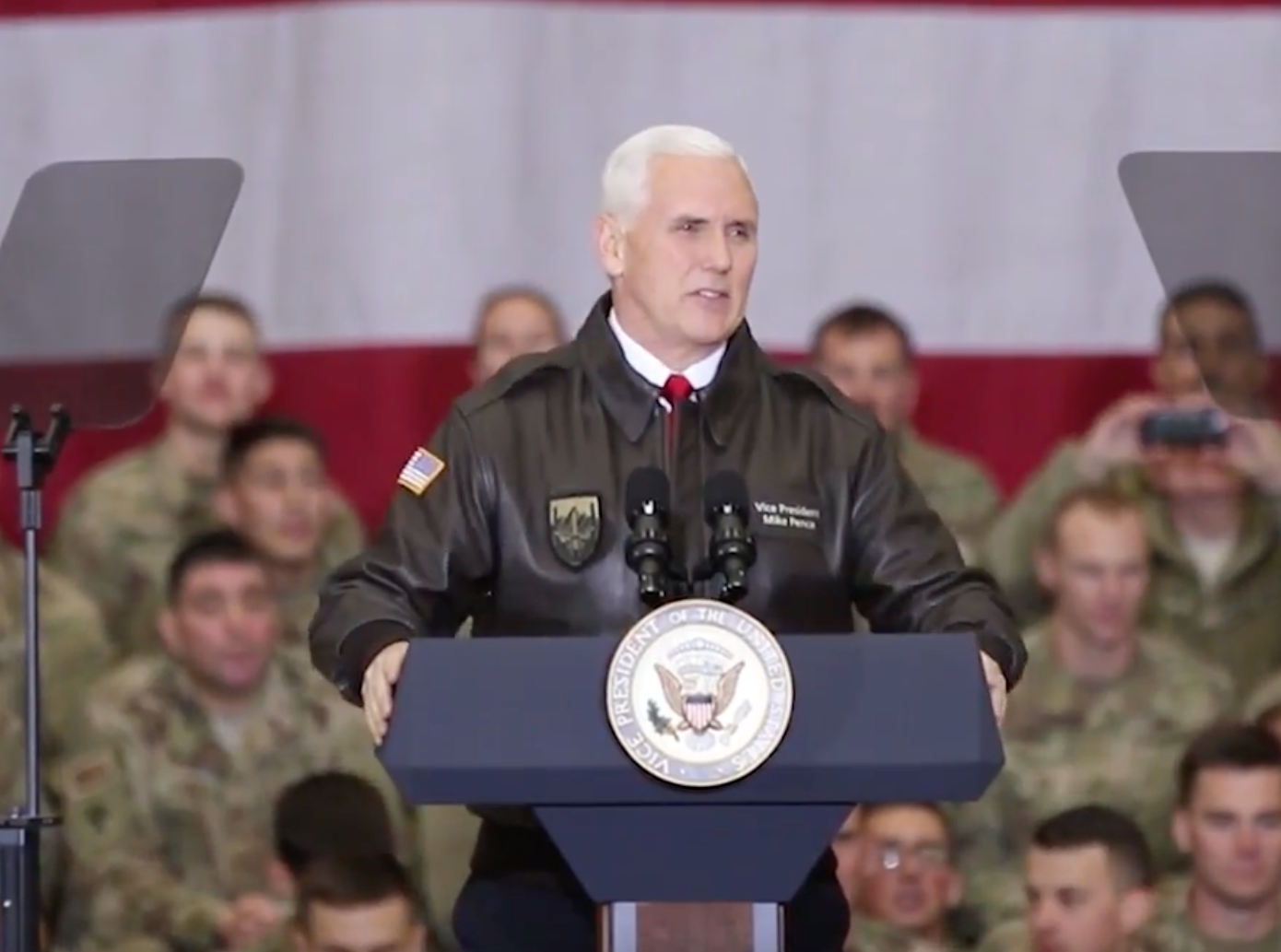 Here's the video of VP Mike Pence's surprise pre-Christmas visit and ...