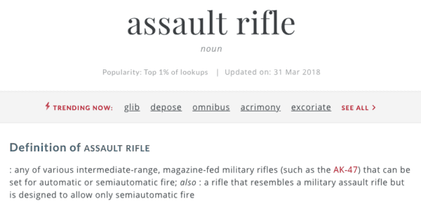 Merriam-Webster changes 'assault rifle' in dictionary after school ...