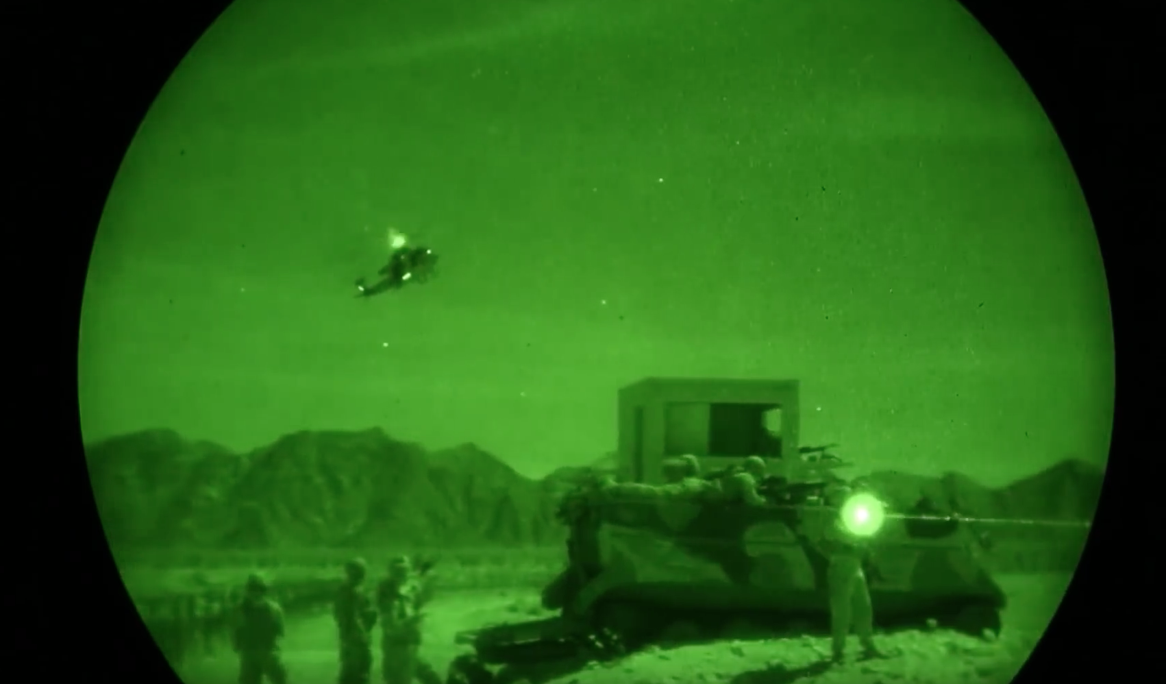 Watch: Night vision footage of the Super Huey helicopter firing tracer ...