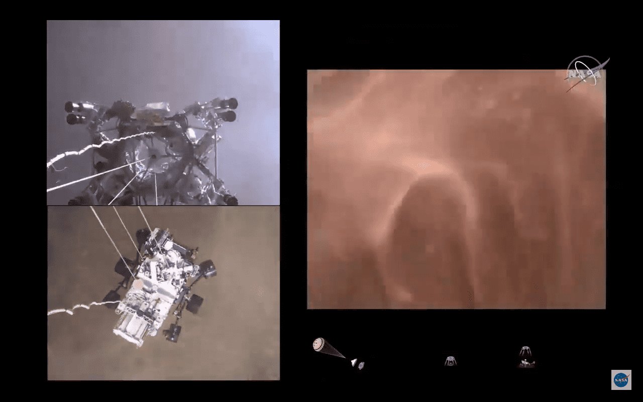 NASA reveals first ever video/pics of rover's descent on Mars - and ...
