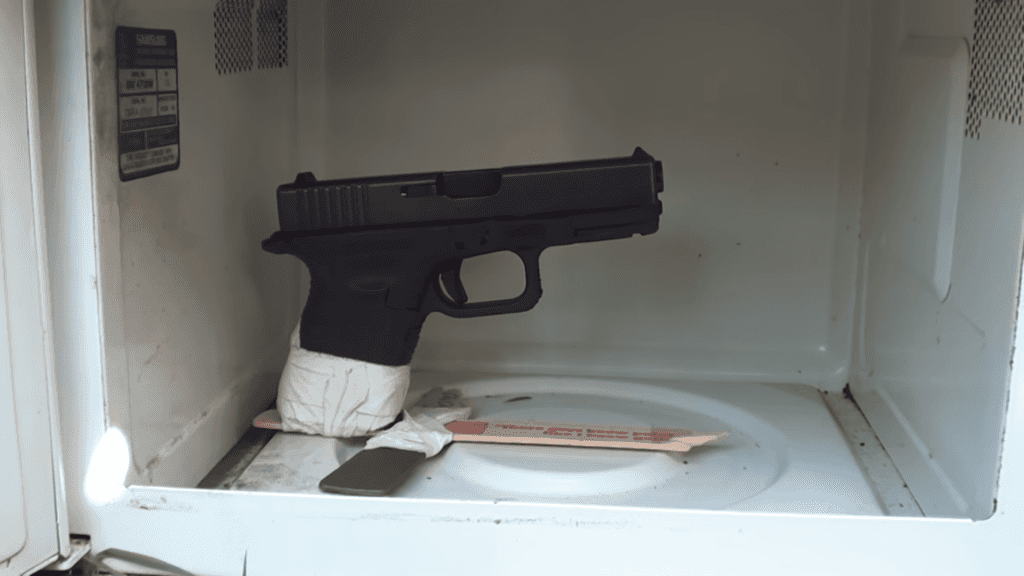Watch what happens when you put a loaded Glock in a microwave ...