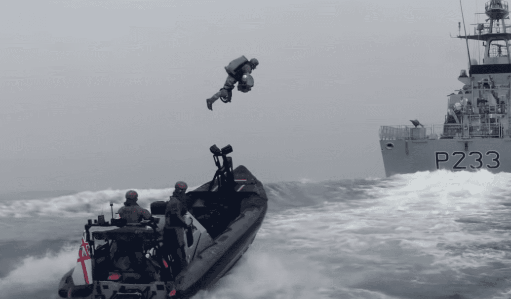 Video: British Royal Marines wear jetpacks and fly between ships in new ...