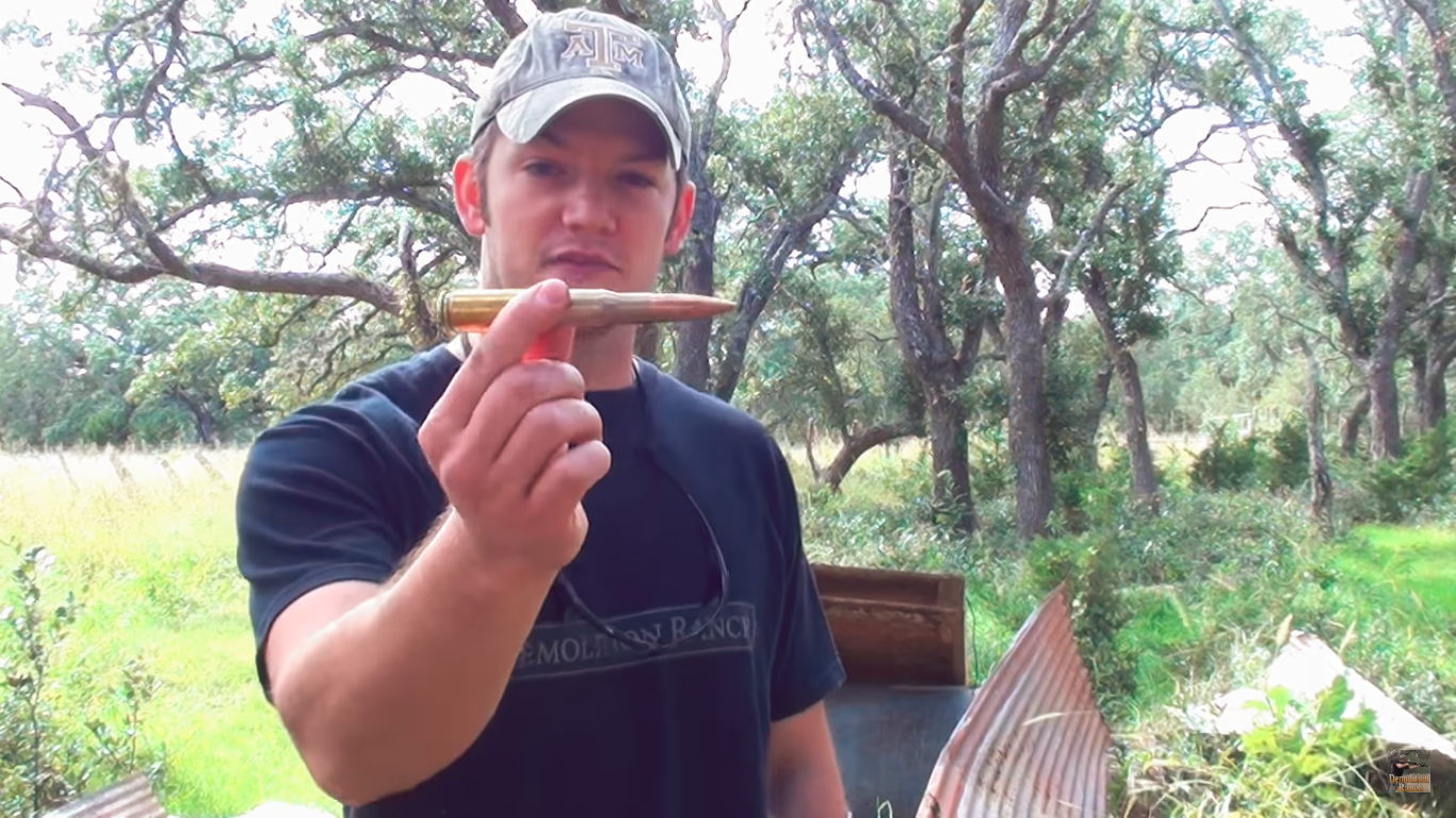Watch what happens when you put a live 50 caliber round in a microwave ...