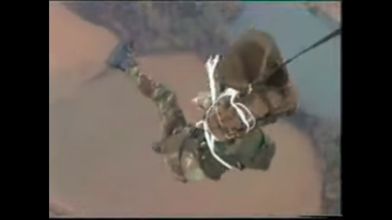 Paratrooper inches from death; dangles from flying aircraft while ...