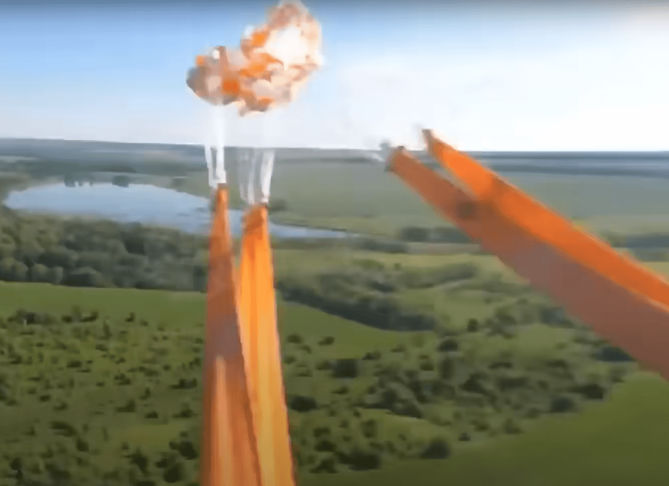 Video shows Russian pilot's view ejecting from jet crash