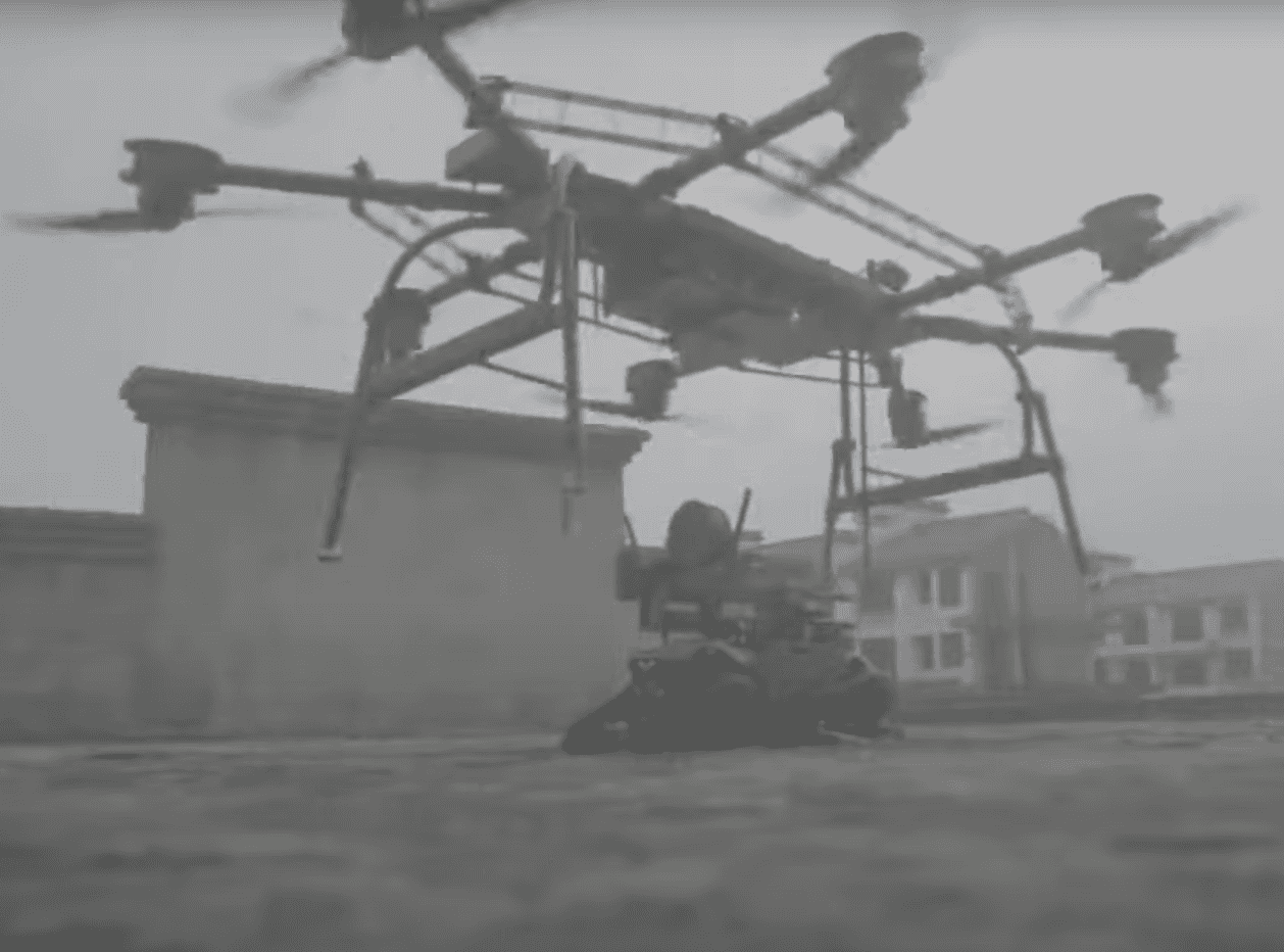 Videos: Chinese drone airdrops machine gun-wielding robot dog