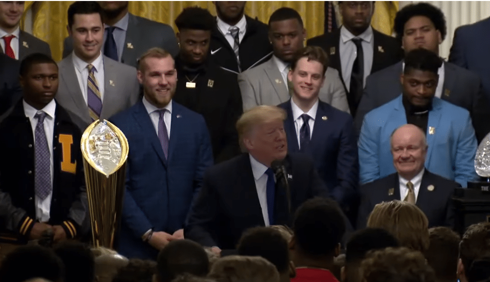 Watch: Trump welcomes LSU Tigers college football champions at White ...
