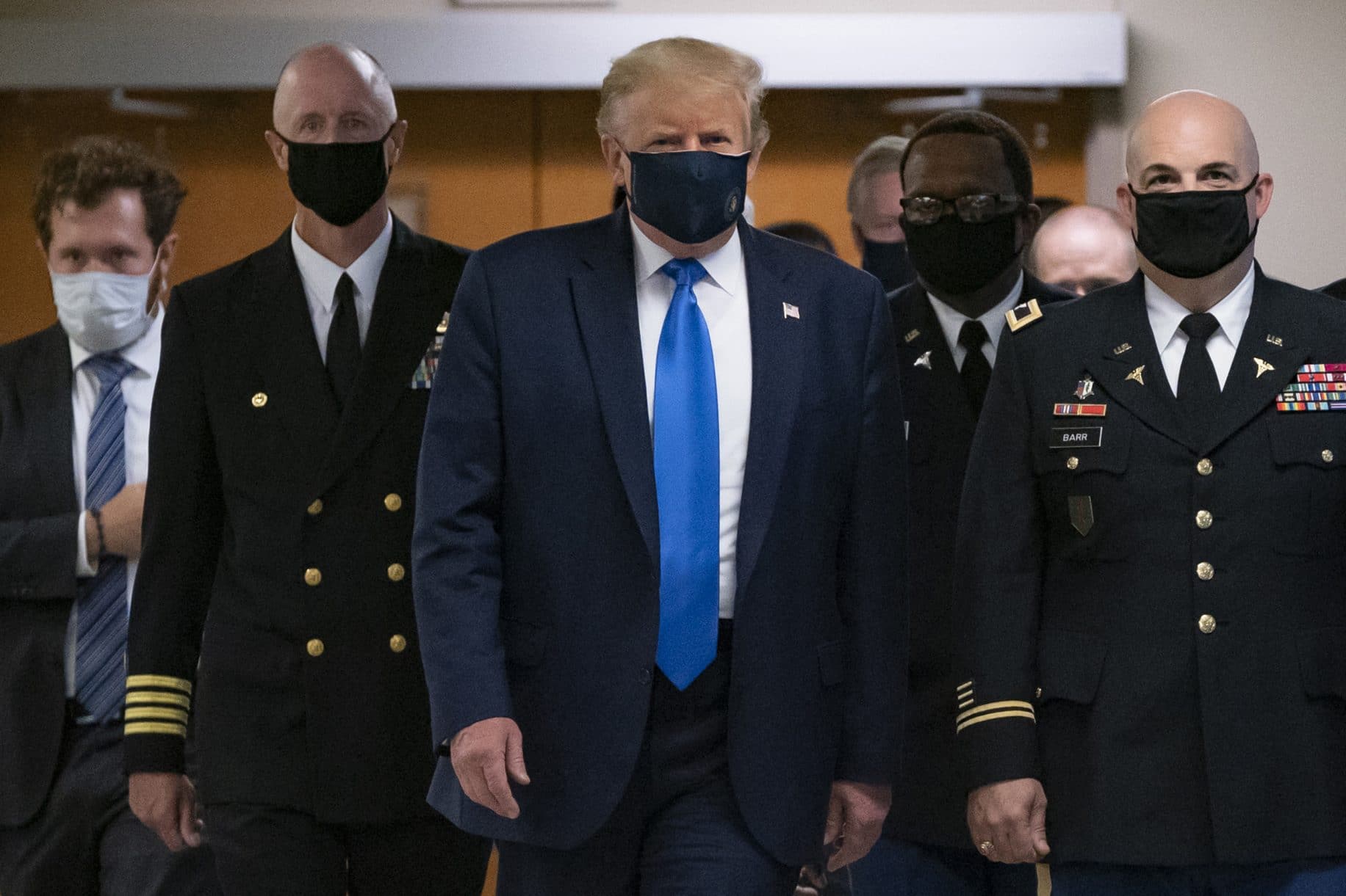 Trump dons face mask during visit to Walter Reed Hospital | American ...