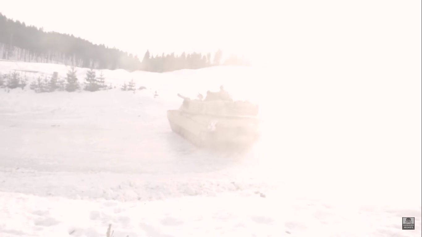 US Marine tanks take on Norwegian tanks in ice skating match | American ...