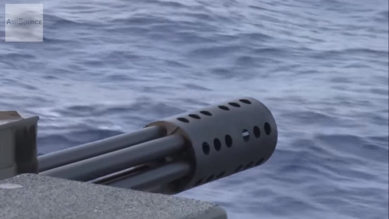 Watch: A Navy ship's last line of defense: The Phalanx autocannon ...