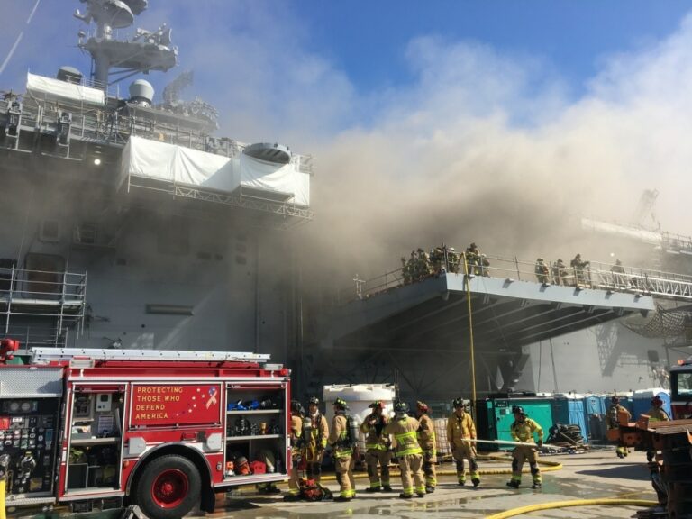 Video/Pics: US Navy ship still on fire after 23+ hours - 57 injured ...