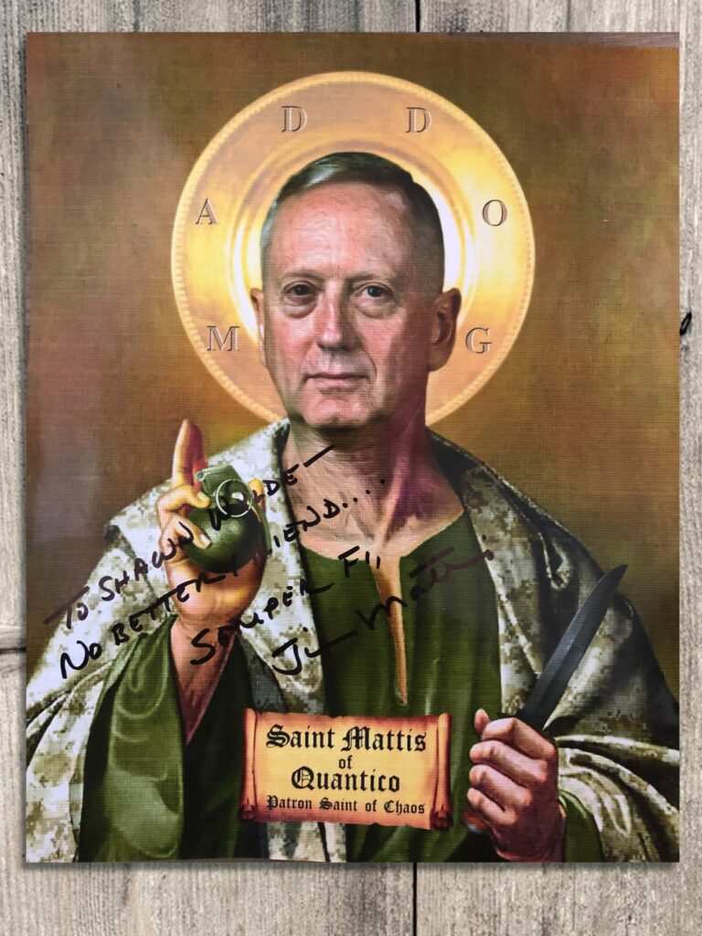 Vet-owned company has Mattis-signed silkies to raise funds for Marine ...